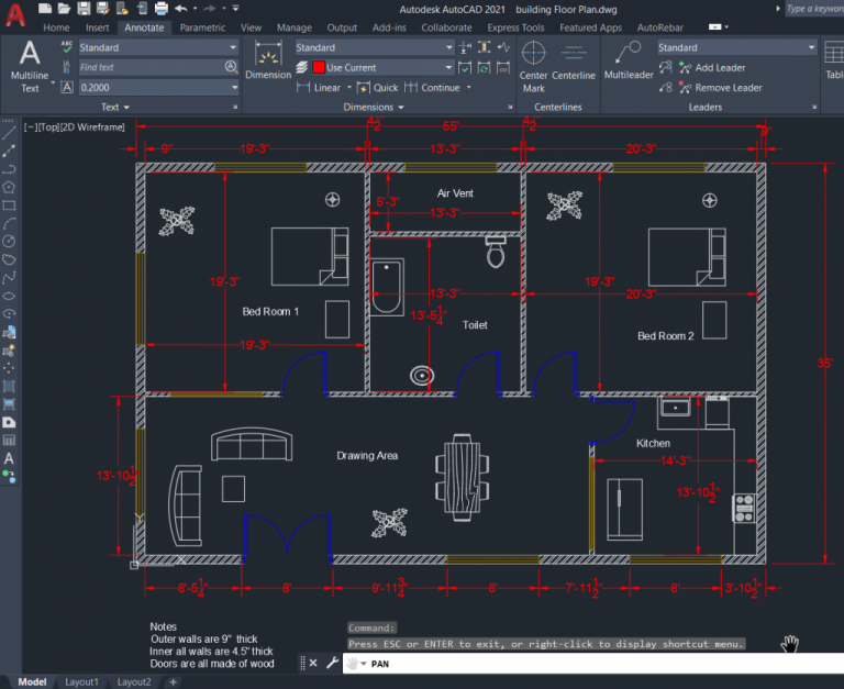 معرفی راهنمای ایجاد پلان دو بعدی در AutoCAD - مازستا